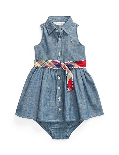 Polo Ralph Lauren Belted Chambray Shirtdress & Bloomer (3m-24m) | David ...