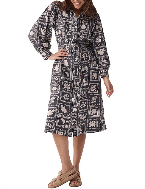 Ceres Life Classic Shirt Dress In Organic Textured Cotton | David Jones