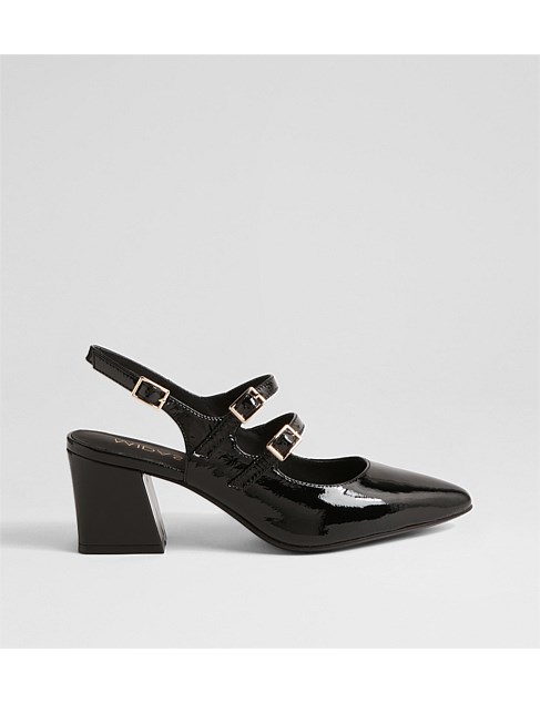 Midas Merina Black Patent Leather Mary Jane Heels | David Jones