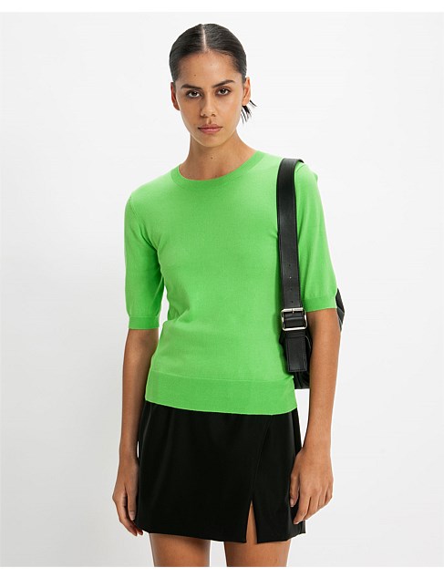 Cue Elbow Sleeve Round Neckknit | David Jones