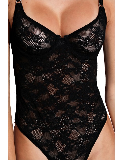 Fleur Du Mal Le Stretch Multifit Lace Bodysuit | David Jones