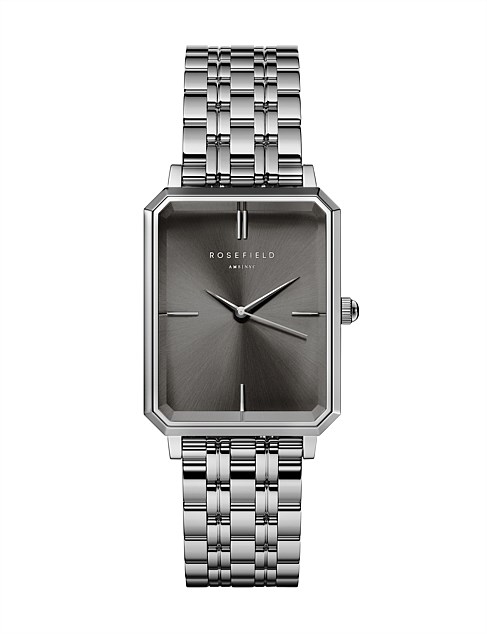 Rosefield Octagon Grey Steel Silver Watch | David Jones