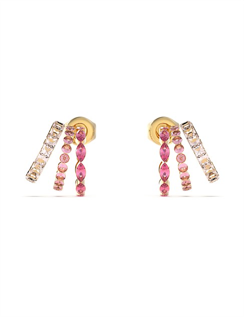 Guess Crazy 15mm Triple Geo Hugs Gold Earrings | David Jones