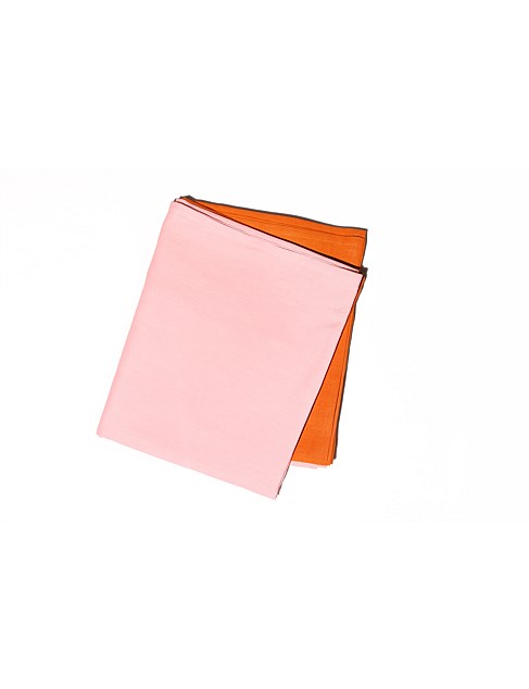 Fazeek Half Half Tablecloth. 260cm X 140cm. Pink + Terracotta | David Jones