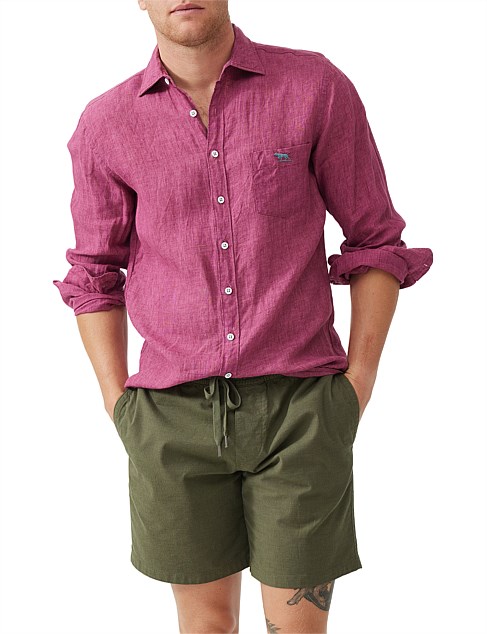 Rodd & Gunn Coromandel 2 Long Sleeve Sports Fit Shirt -Berry | David Jones