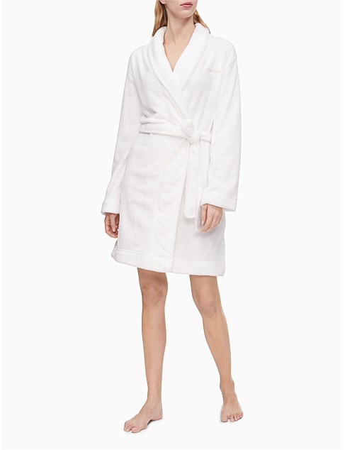 Calvin Klein Fluffy Robe White | David Jones