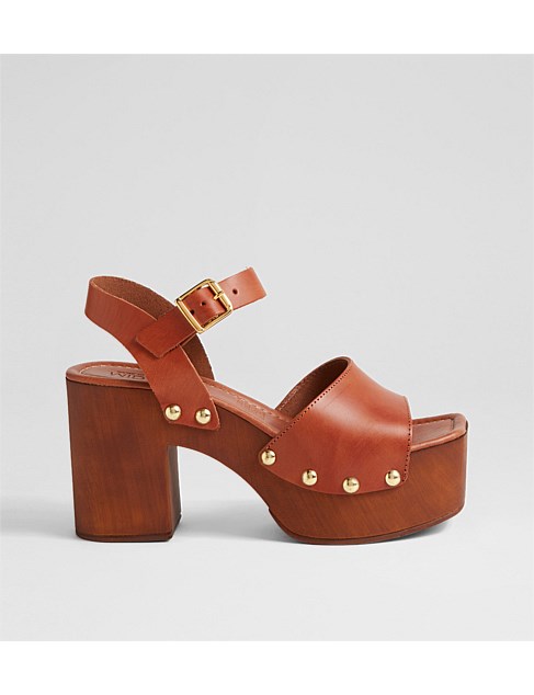 Midas Eliy Tan Leather Heeled Sandals | David Jones
