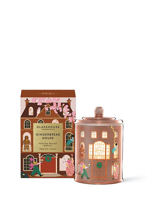 Glasshouse Fragrances Gingerbread House Candle 380g | David Jones