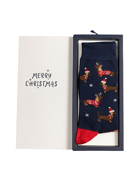 Bamboozld Mens Xmas Dash Bamboo Sock Card | David Jones