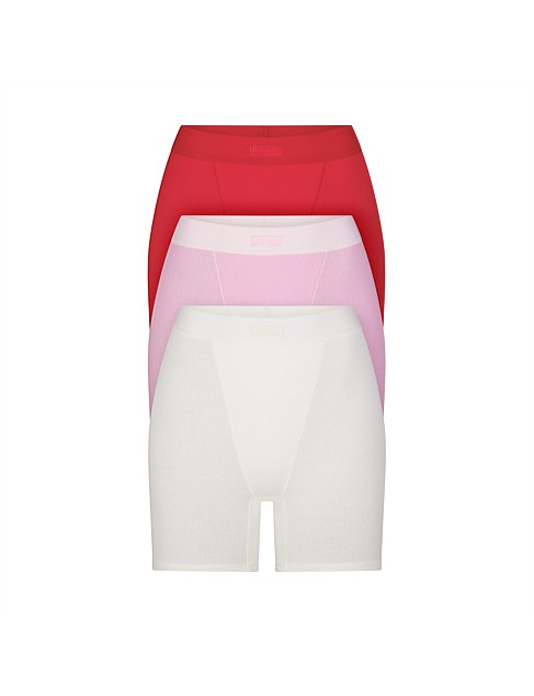 Skims Cotton Rib Boxer 3-pack | David Jones