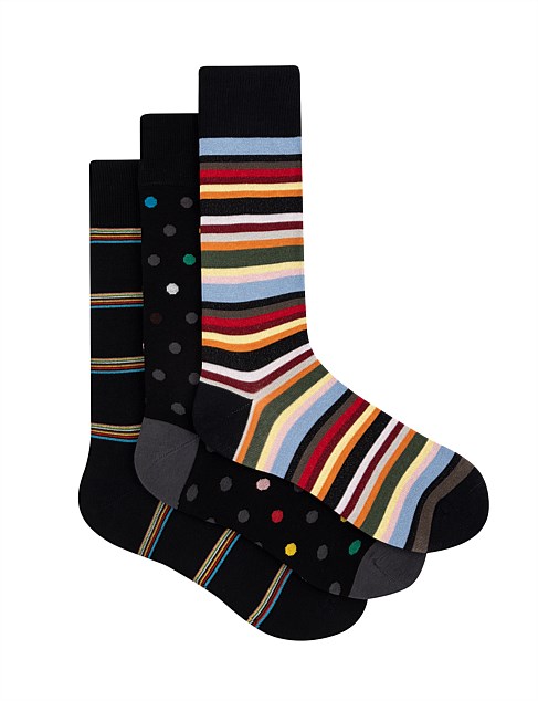 Paul Smith Men Sock 3 Pack Sig Tipping | David Jones