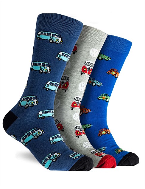 Mitch Dowd Vw Kombi & Beetle Socks 3 Pack | David Jones