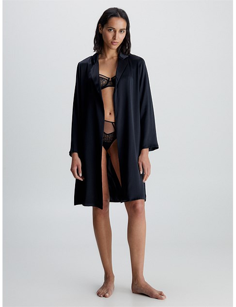 Calvin Klein Ck Black Vintage Lace Robe | David Jones