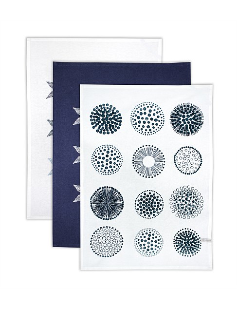 Royal Doulton Pacific Blue Tea Towel 50x70cm Fish Navy Set Of 3 | David ...