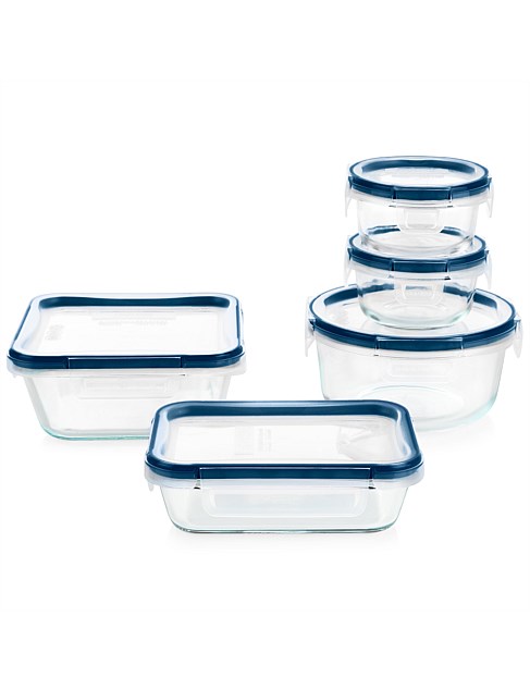 Pyrex Pyrex Freshlock Microban 10pc Glass Set | David Jones