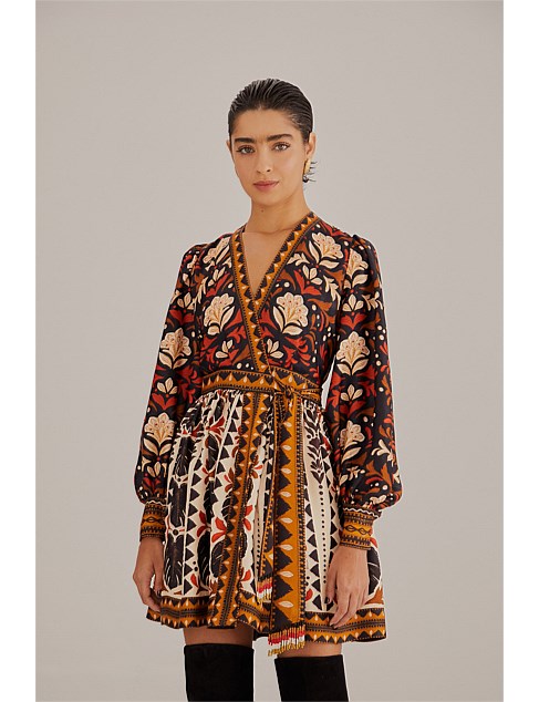 Farm Rio Tapestry Garden Multicolor V Neckline Mini Dress | David Jones