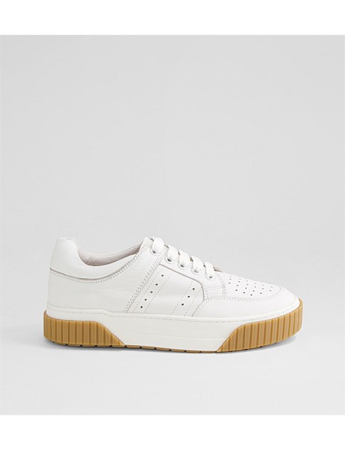 Midas Jonor White Gum Leather Sneakers | David Jones