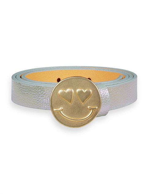 Scotch & Soda Metallic Belt With Smiley Face Buckle | David Jones