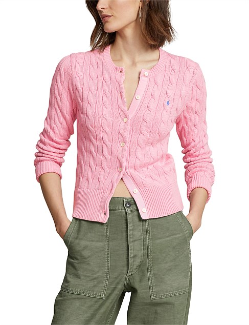 Polo Ralph Lauren Cable-knit Cotton Crewneck Cardigan | David Jones