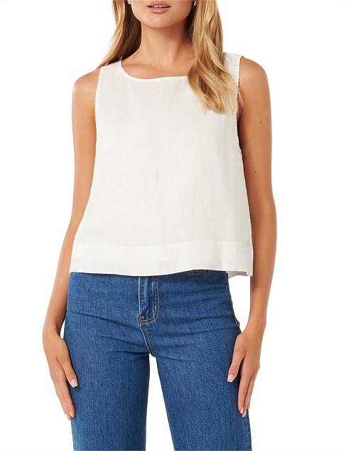 Forever New Laila Linen Tank Top | David Jones