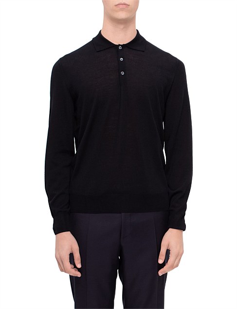 Canali C0017 Wool Polo Knit | David Jones