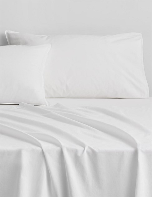 Sheridan Bayley Washed Percale Queen Fitted Sheet -50cm In White ...