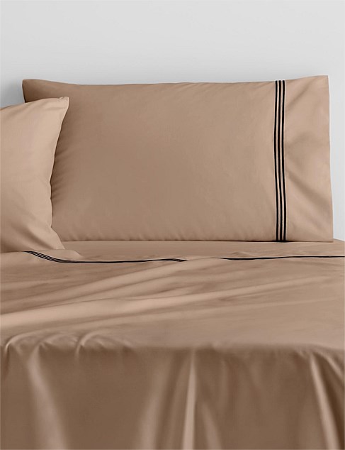 Sheridan Palais Lux Queen Flat Sheet In Mocha | David Jones