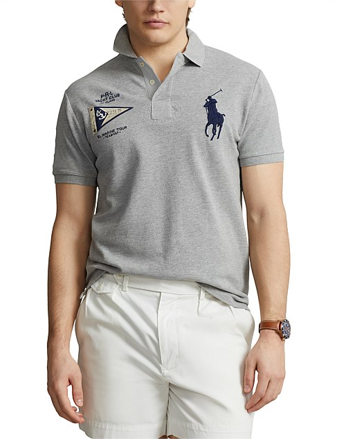 Polo Ralph Lauren Custom Slim Fit Big Pony Mesh Polo Shirt | David Jones