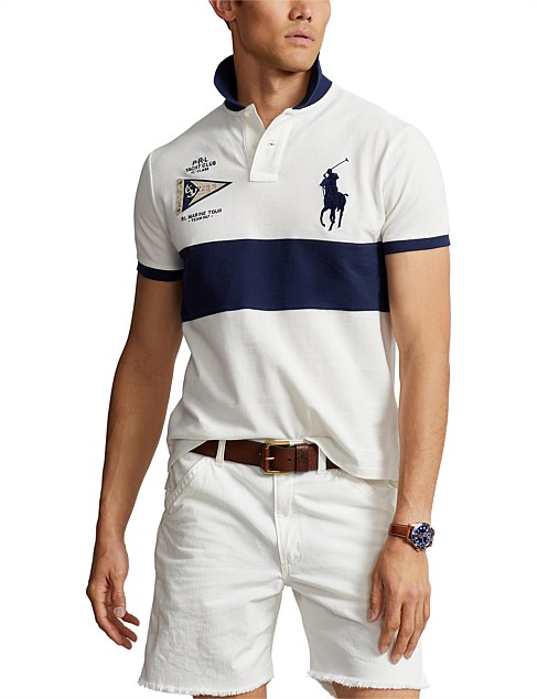 Polo Ralph Lauren Custom Slim Fit Big Pony Mesh Polo Shirt | David Jones