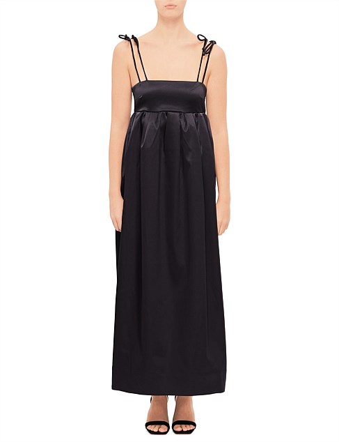 Ganni Double Satin String Maxi Dress | David Jones
