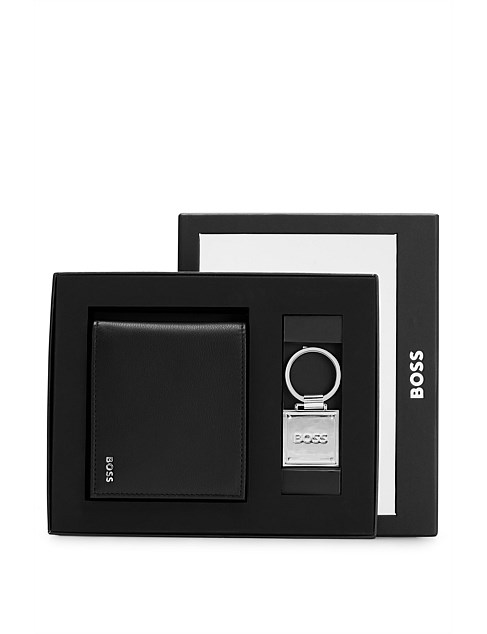 Boss 4 Card Slot Wallet & Keyring Gift Set | David Jones