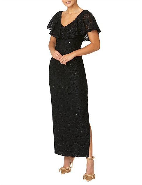 Anthea Crawford Trudy Black Stretch Lace Gown | David Jones