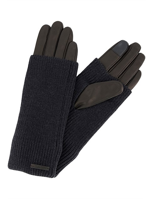 Allsaints Knit Cuff Leather Glove | David Jones