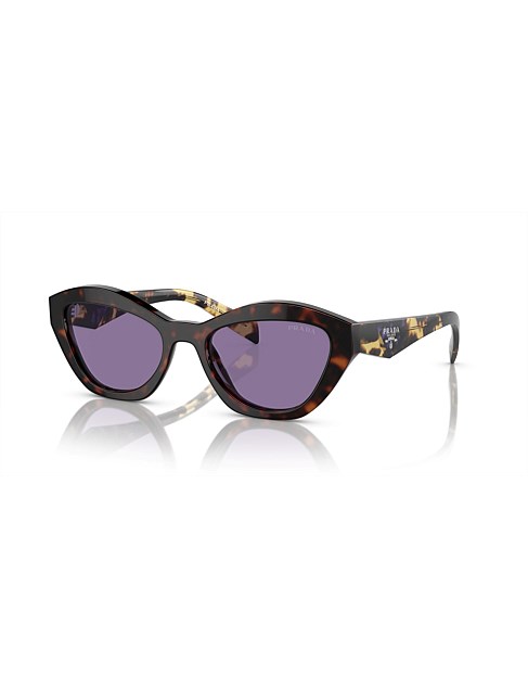 Prada Butterfly Bordeaux Violet Mirror Sunglasses | David Jones