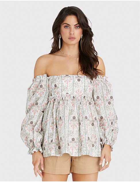 Aqua Blu Amaryllis Kristen Top | David Jones