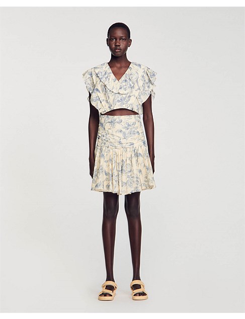 Sandro Paris Josey Sleeveless Ruffled Top | David Jones