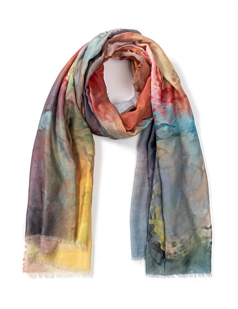 Gregory Ladner Watercolour Print Scarf | David Jones