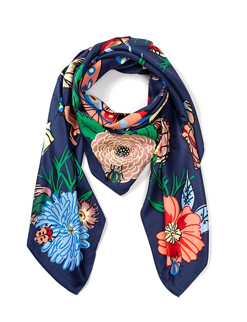 Gregory Ladner Botanical Print Square Scarf | David Jones