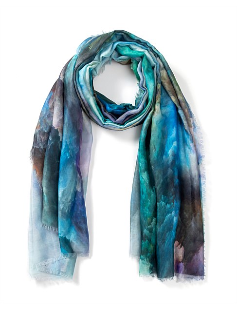Gregory Ladner Watercolour Print Scarf | David Jones
