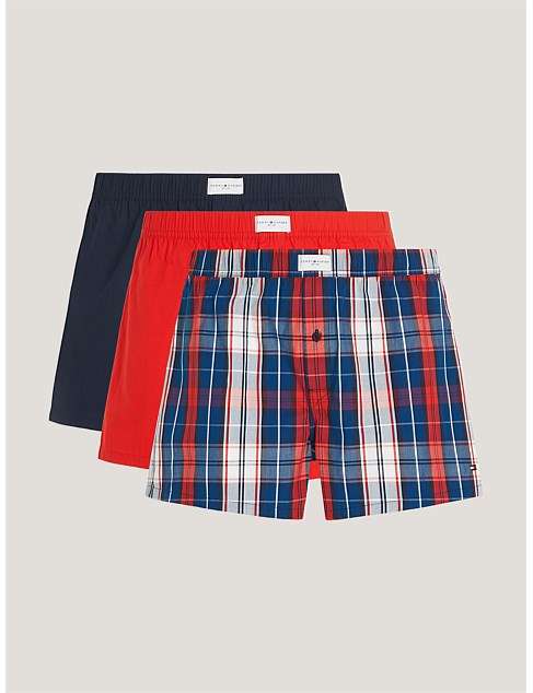 Tommy Hilfiger 3 Pack Woven Boxer Print | David Jones