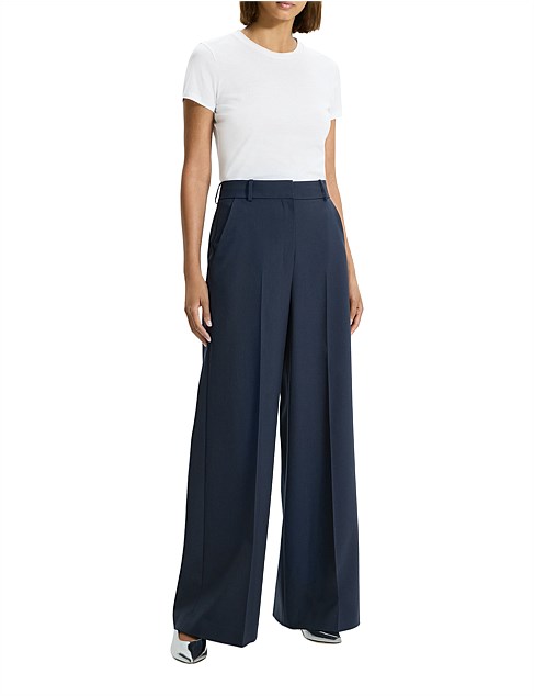 Theory Pressed-crease Wide Leg Trouser | David Jones