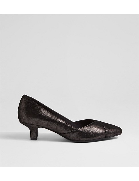 Supersoft By Diana Ferrari Tarison Black Metallic Suede Heels | David Jones