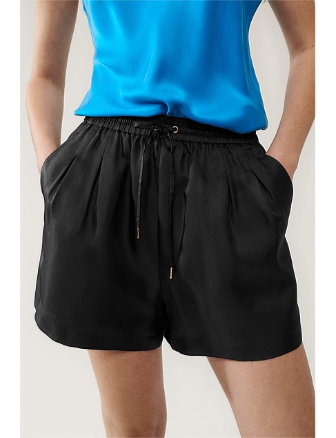 Silk Laundry Twill Slouch Shorts | David Jones
