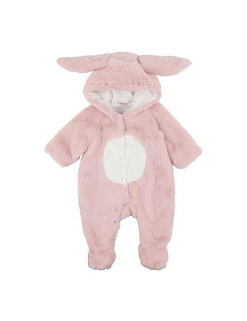 Fox & Finch Pink Faux Fur Bunny Onesie | David Jones