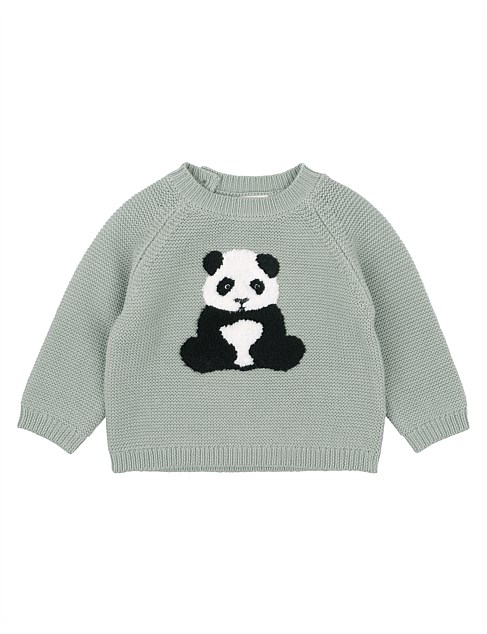 Bebe By Minihaha Angus Panda Knitted Jumper | David Jones