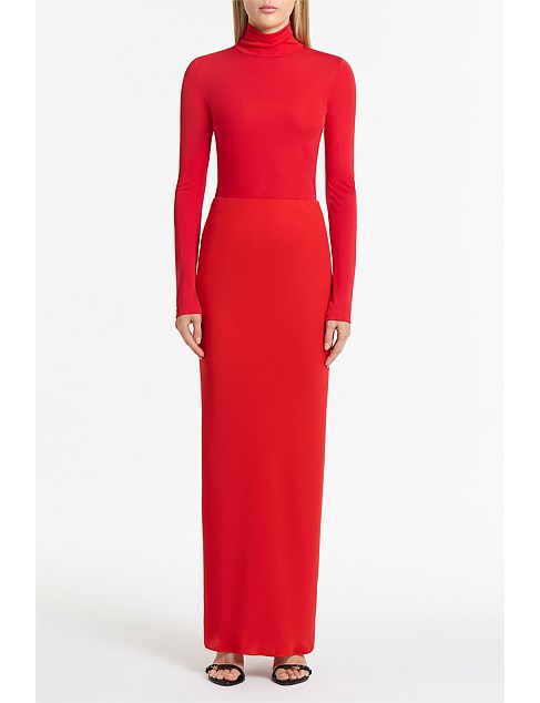 Carla Zampatti Red Matte Jersey Skivvy | David Jones