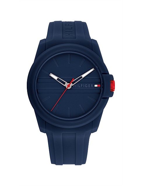 Tommy Hilfiger Austin Navy Silicone Navy Dial Men's Watch | David Jones