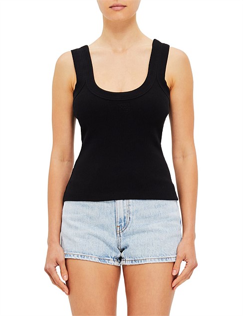 T By Alexander Wang Tank Top With Embossed Logo | David Jones