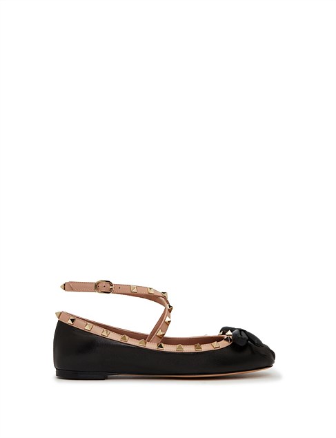 Valentino Garavani Rockstud Nappa Ballerina | David Jones