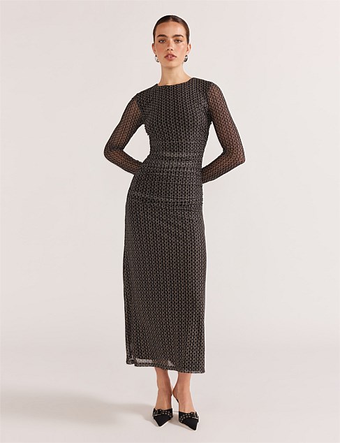 Staple the Label Zeta Mesh Midi Dress | David Jones